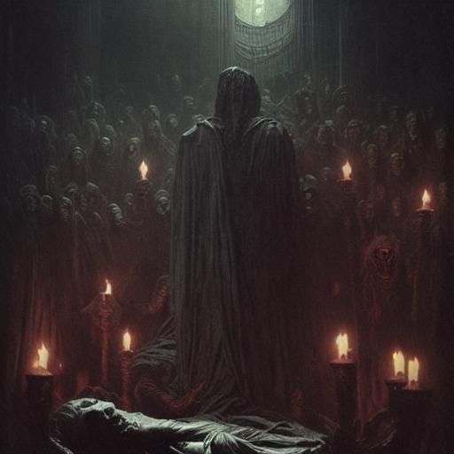 horror Gustave Doré Greg Rutkowski satan cirkel haunted ritual ...