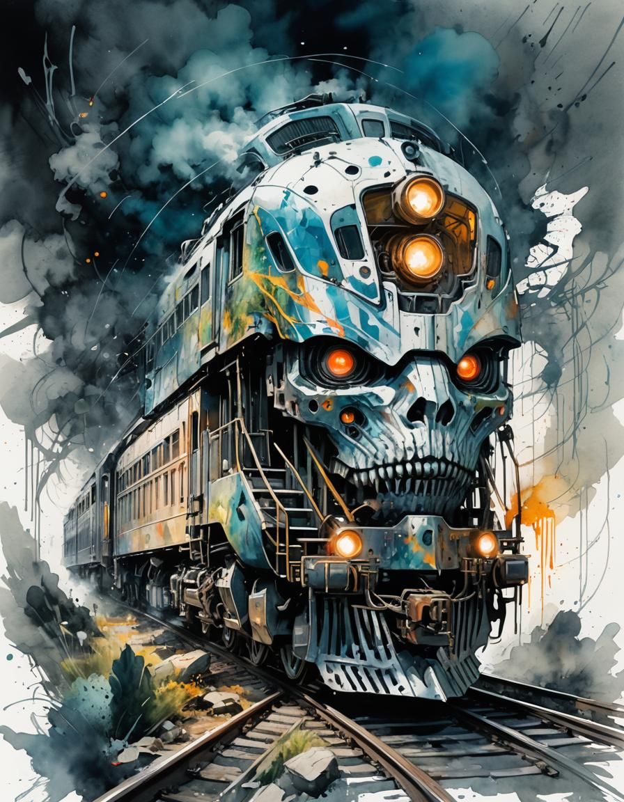 Haunted Train - AI Generated Artwork - NightCafe Creator