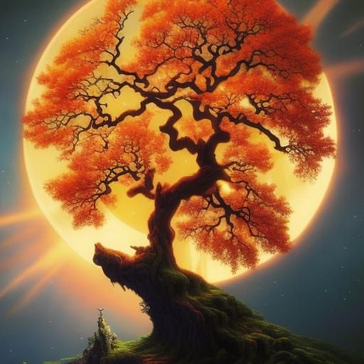 A faerie raven in A Magnificent Lightning Tree At Night!!! A ...