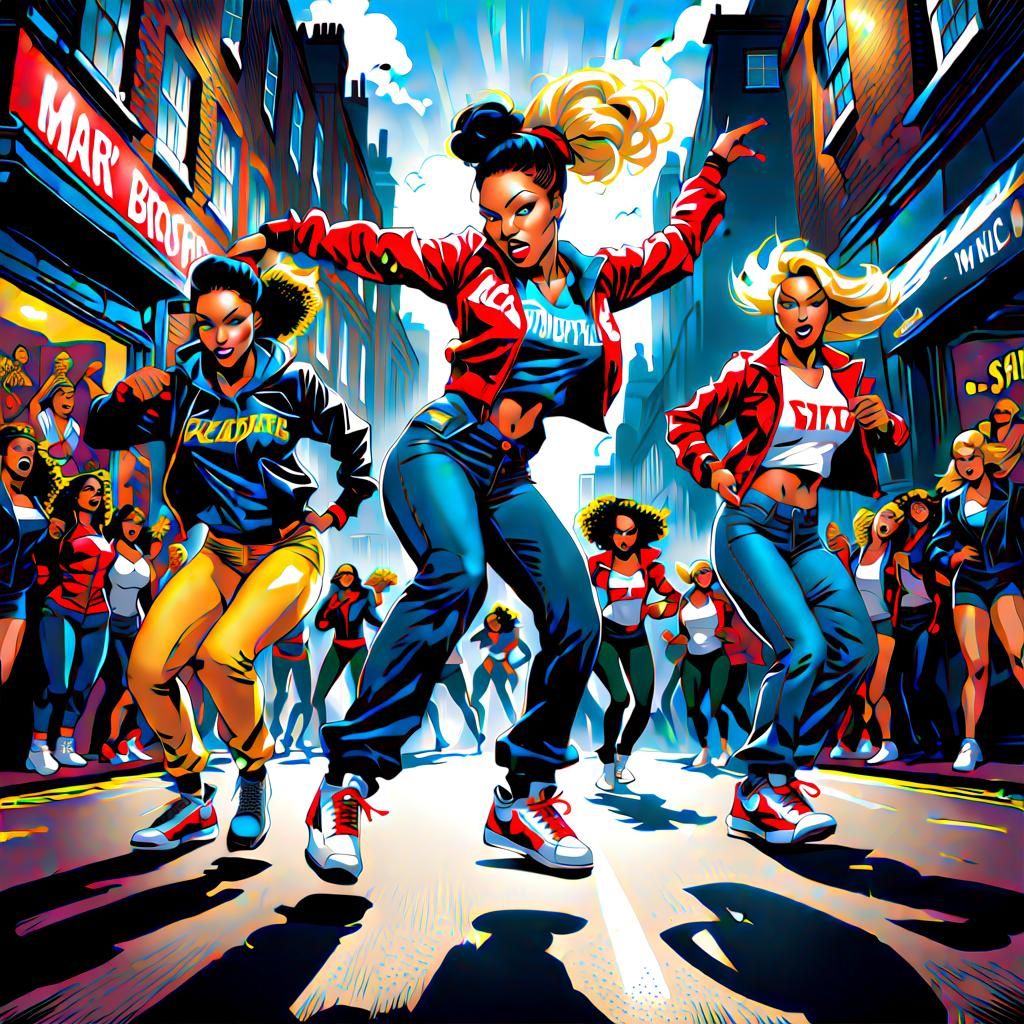 Girls breakdancing on streets of London. - AI Generated Artwork ...