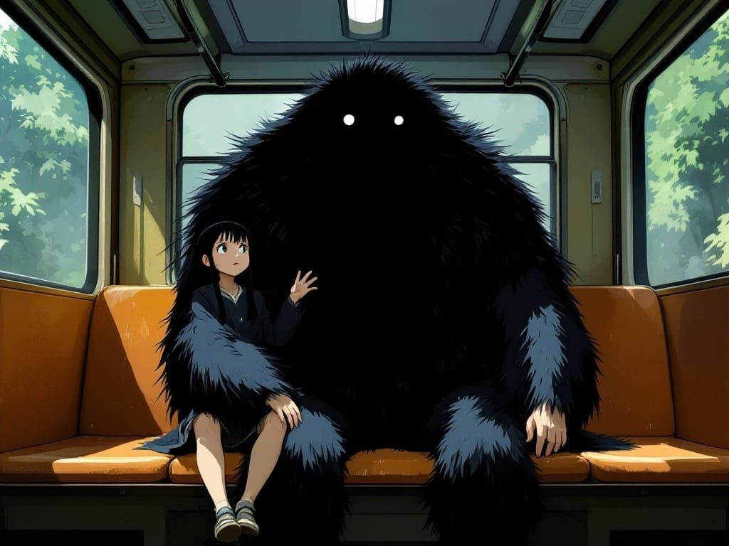Spirited Away's Chihiro and No Face in a Haunting ... - AI Art