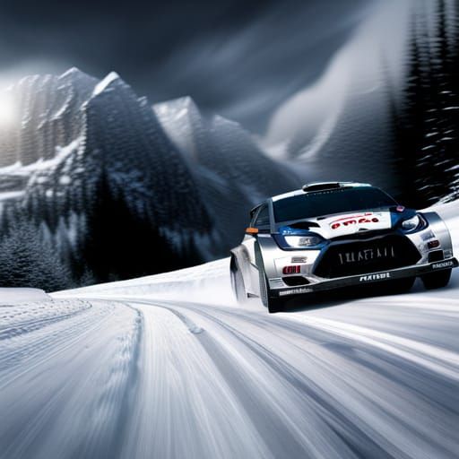 WRC snow rally, - AI Generated Artwork - NightCafe Creator