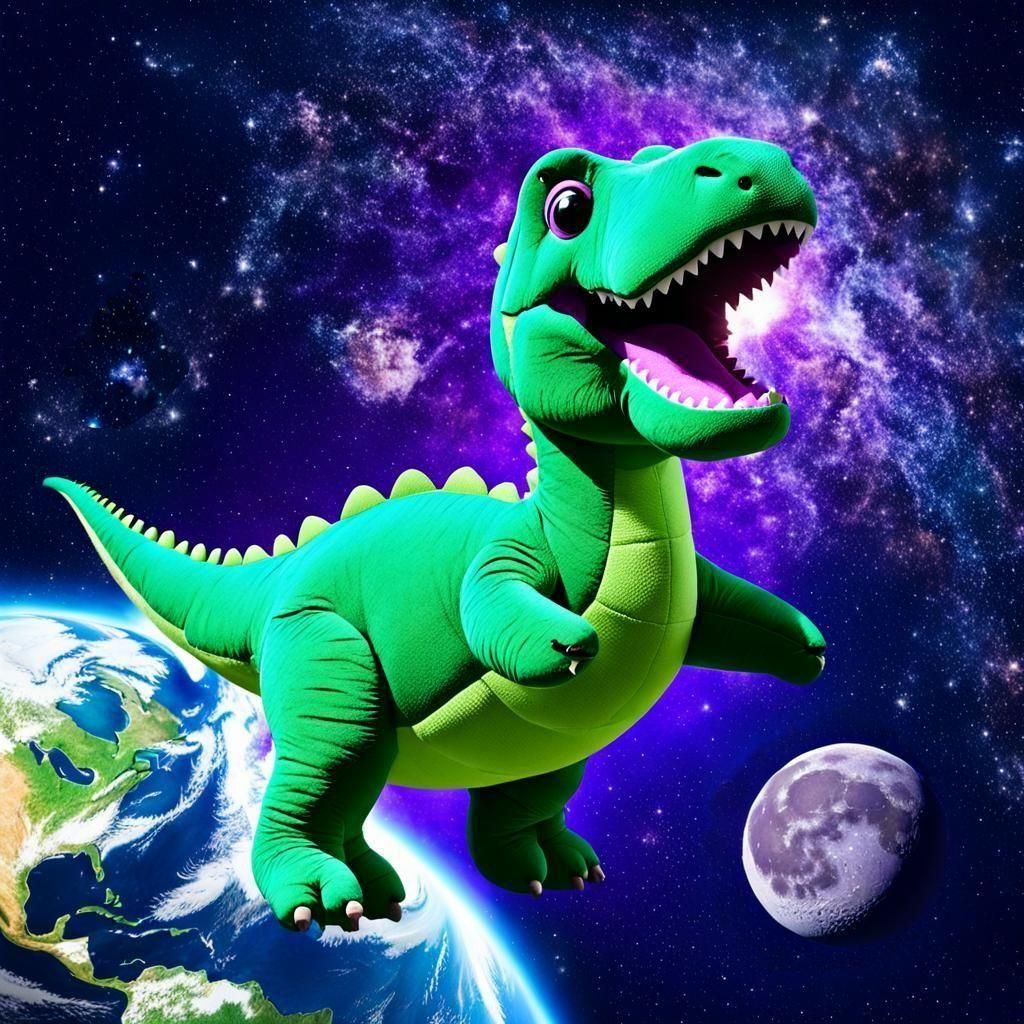 Momo the stuffed animal dinosaur boldly went where no plushie dino had ...