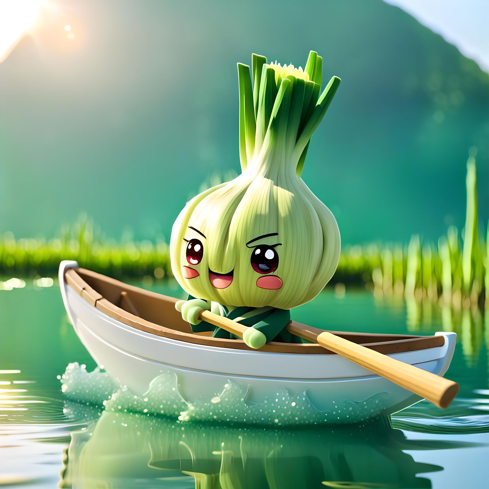 There's a leek in the boat! - AI Generated Artwork - NightCafe Creator