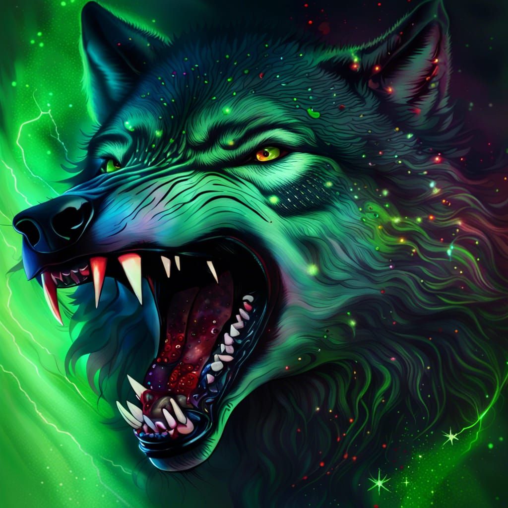 Cosmic wolf - AI Generated Artwork - NightCafe Creator