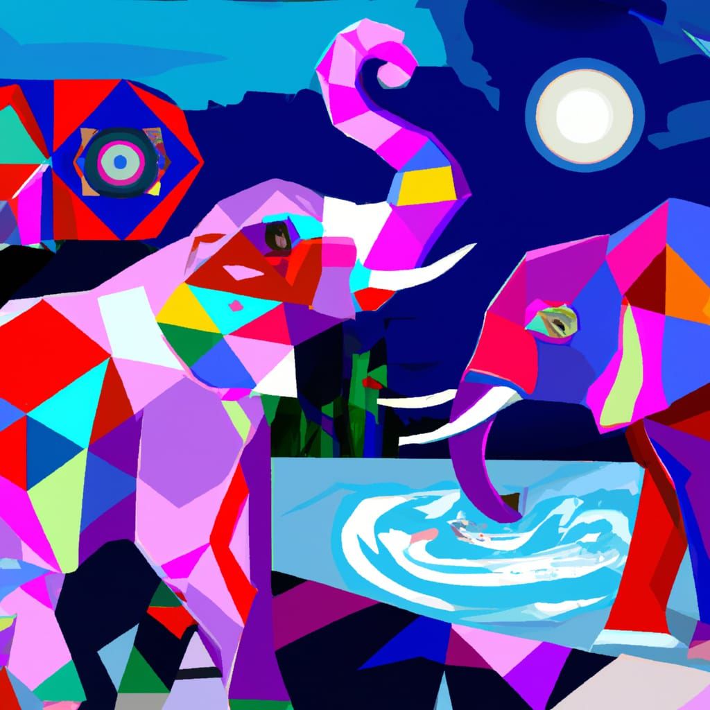 cubist elephants - AI Generated Artwork - NightCafe Creator