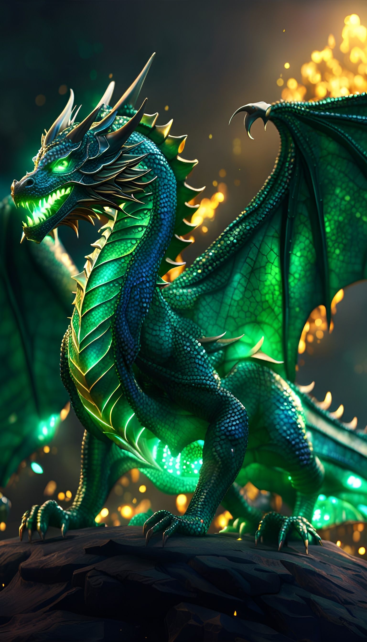 Emerald Dragon figurine - AI Generated Artwork - NightCafe Creator