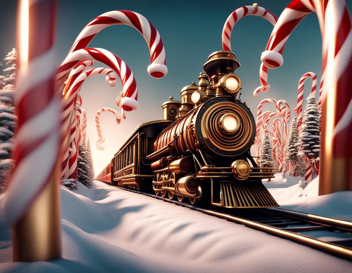 Clockwork Christmas Train - AI Generated Artwork - NightCafe Creator
