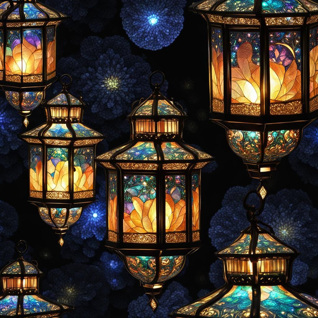 Beautiful Stained Glass Lanterns - AI Generated Artwork - NightCafe Creator