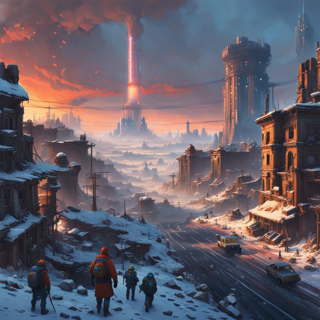 After the Storm - Apocalyptic Winter Metropolis in Scifi Nuc...