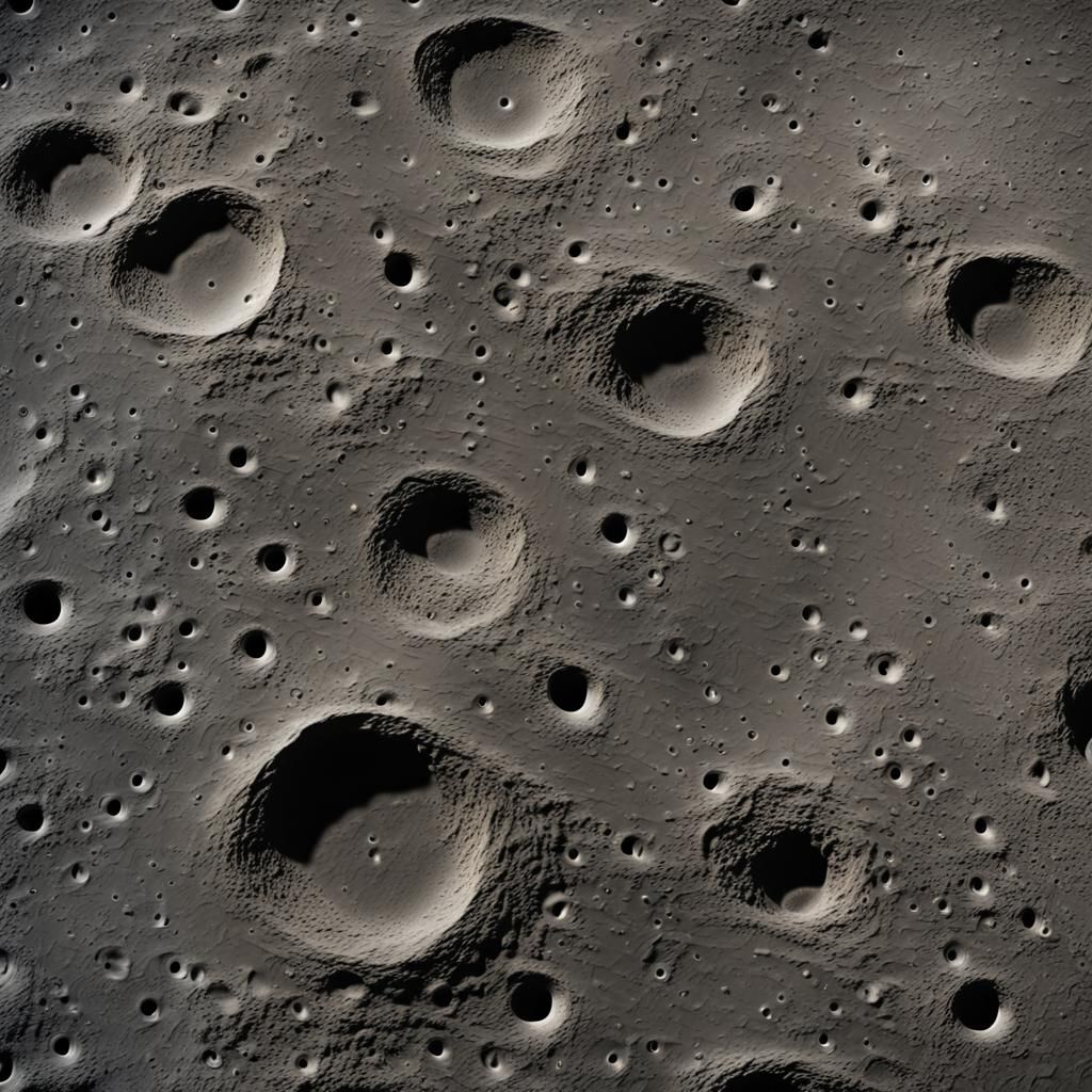 moon craters surface texture, many craters of varying sizes, looking ...