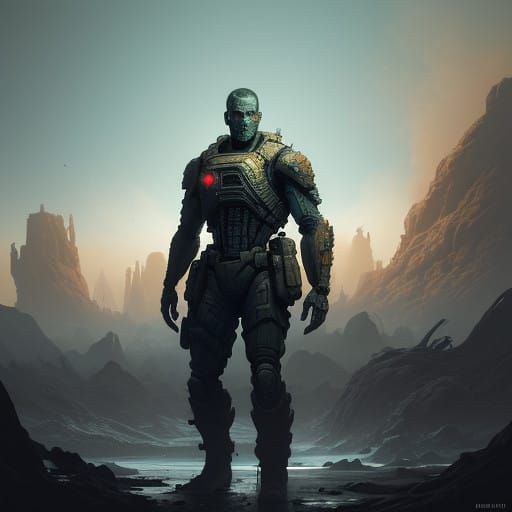 Things Made of Clay - Humanoid Figure in Terracotta Clay, Hy...