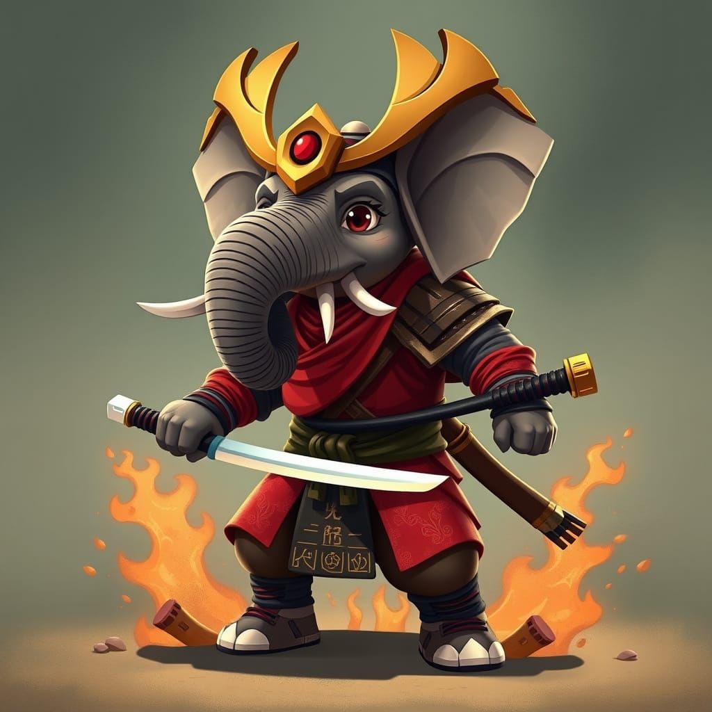 Young samurai pixar style elephant - Young Samurai Elephant ...