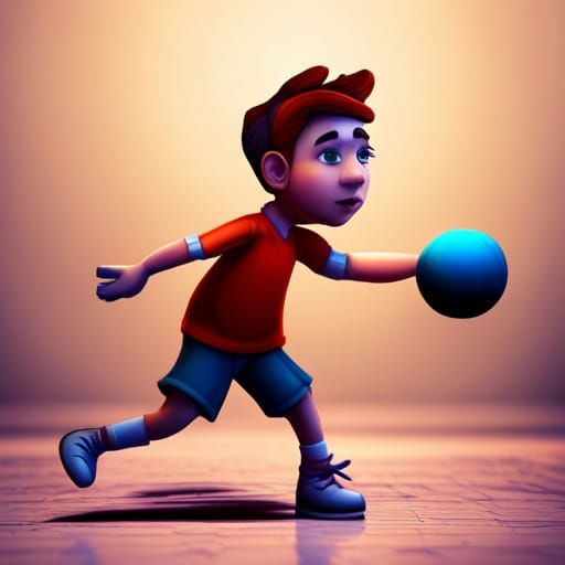 cartoon character playing dodgeball - AI Generated Artwork - NightCafe Creator