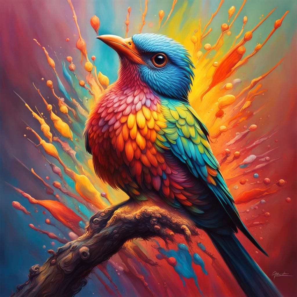 Multi-coloured Songbird - AI Generated Artwork - NightCafe Creator