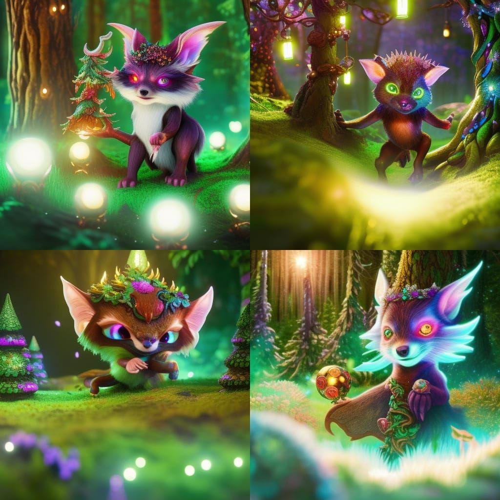 Cute Forest Gremlin Dwellers - AI Generated Artwork - NightCafe Creator