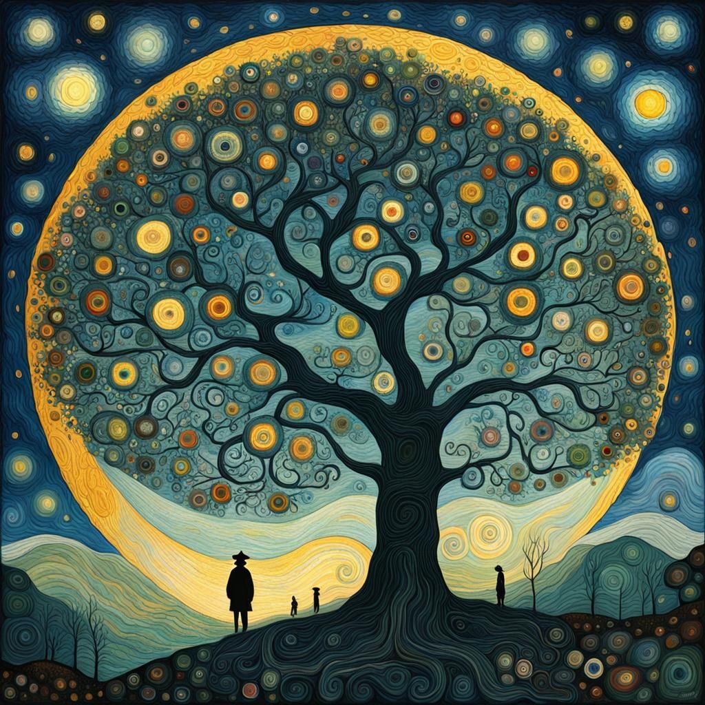 Moons tree - AI Generated Artwork - NightCafe Creator