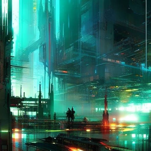 "alien civilization library" space vista by Jeremy Mann, Carne ...