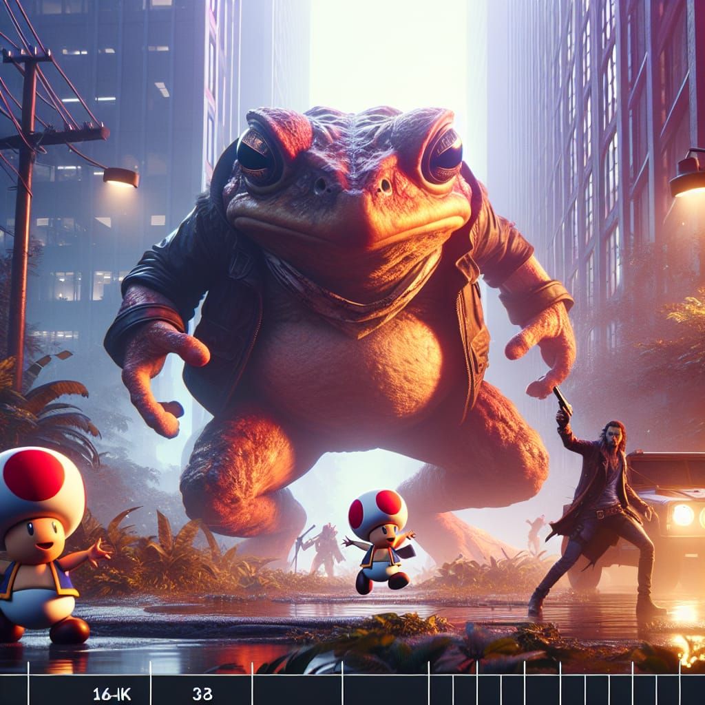Modern remake of the Battletoads, 16k graphics, dynamic atmosphere ...