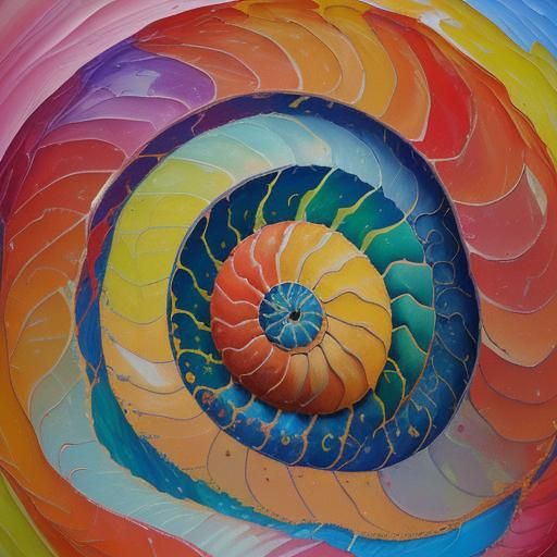 brightly colored nautilus shell - AI Generated Artwork - NightCafe Creator