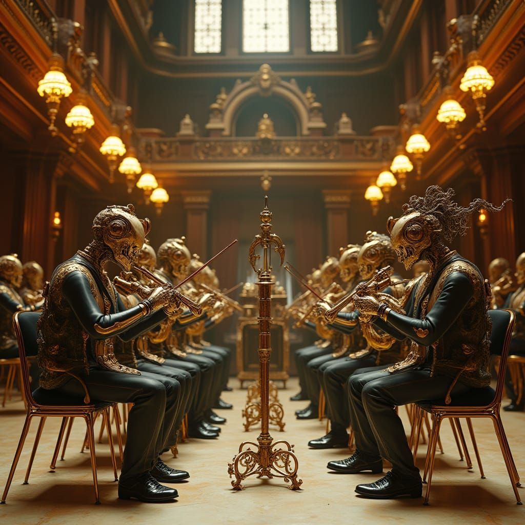 Victorian-Era Automaton Orchestra Performs in Gran... - AI Art