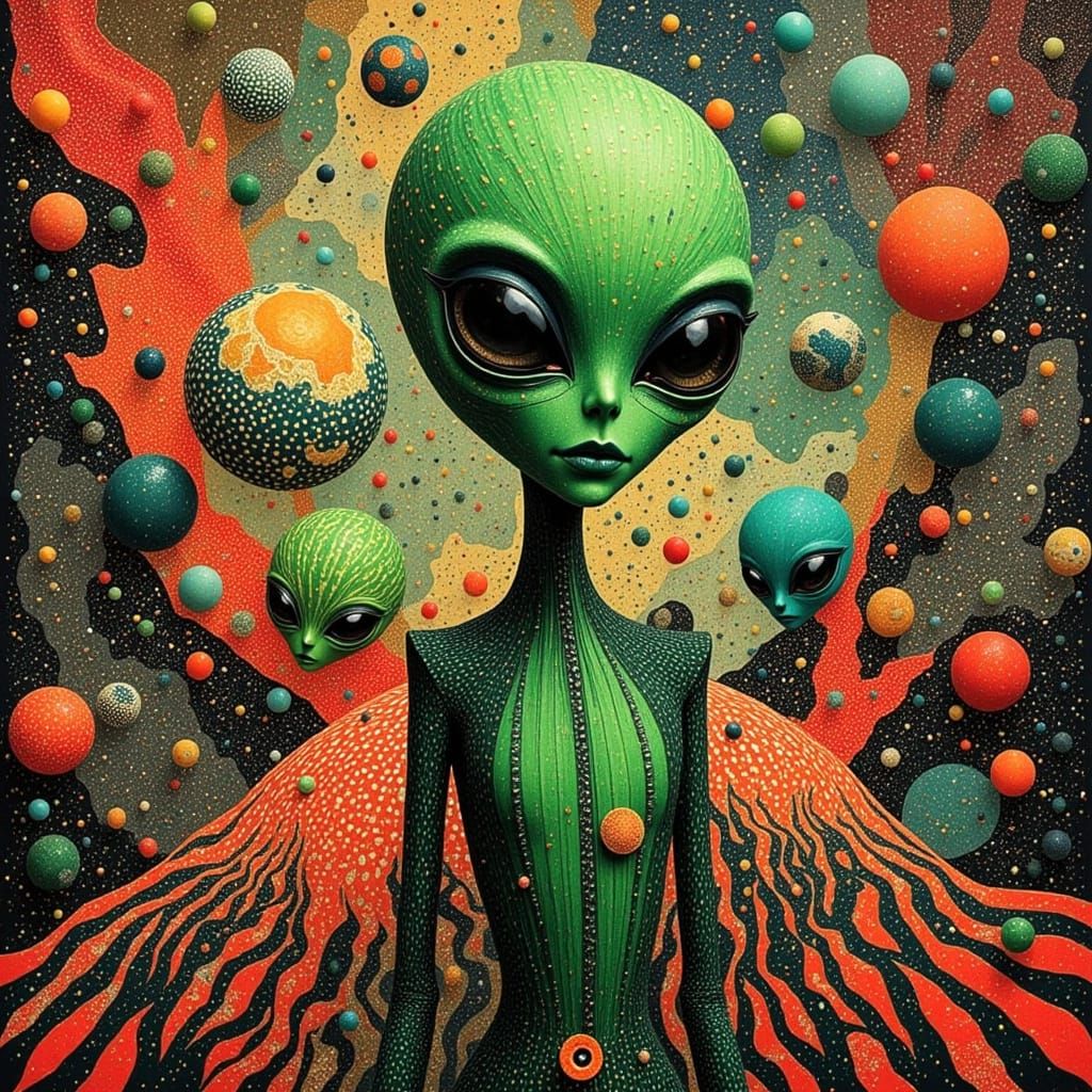 Emissary of Harmony - Psychedelic Gothic Portrait of Green ...