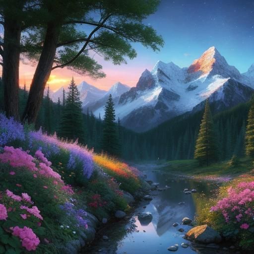 Three Random Words Challenge - mountain: tranquil: whisper: Kinkade ...