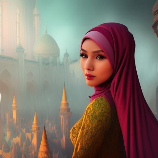 Hijab Women - AI Generated Artwork - NightCafe Creator