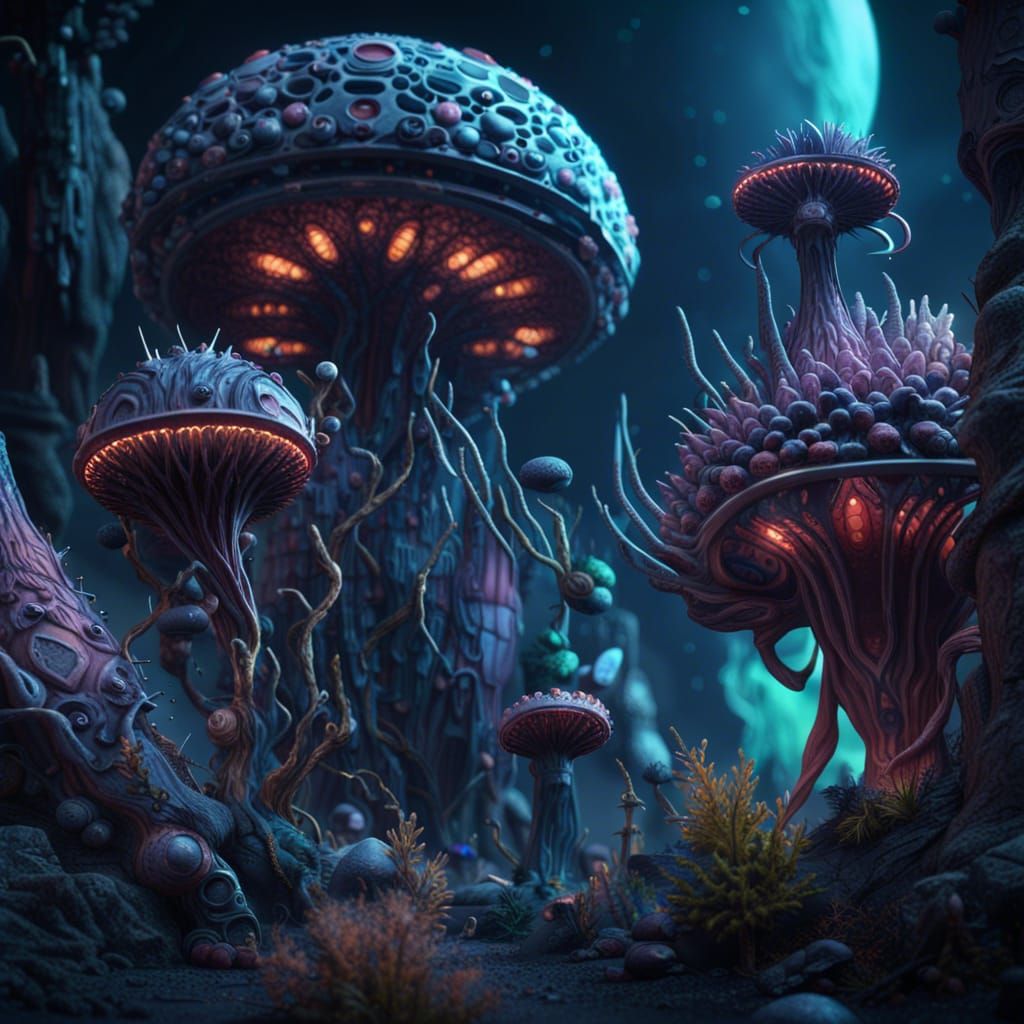 Group of unique alien life forms - AI Generated Artwork - NightCafe Creator