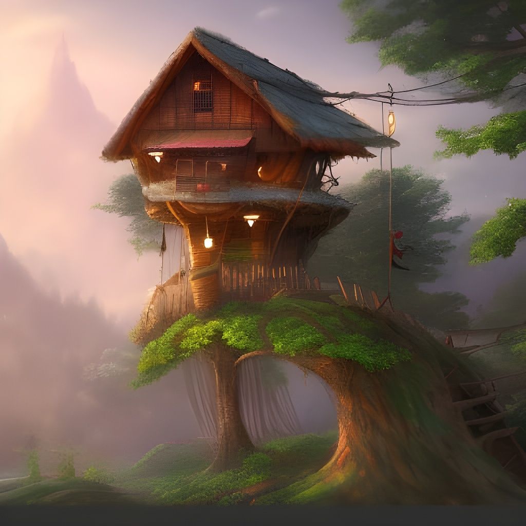 Treehouse 3 - AI Generated Artwork - NightCafe Creator