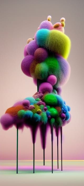 Colourful Fuzzy Mould - Colorful Intricate Mold Growth as Hy...