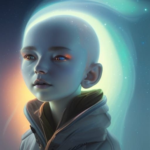 little blue aliens admiring the northern lights - AI Generated Artwork ...