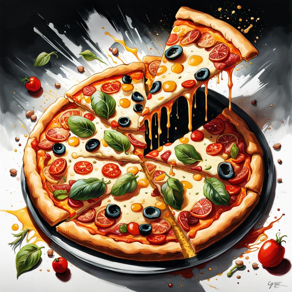 Super tasty pizza - AI Generated Artwork - NightCafe Creator