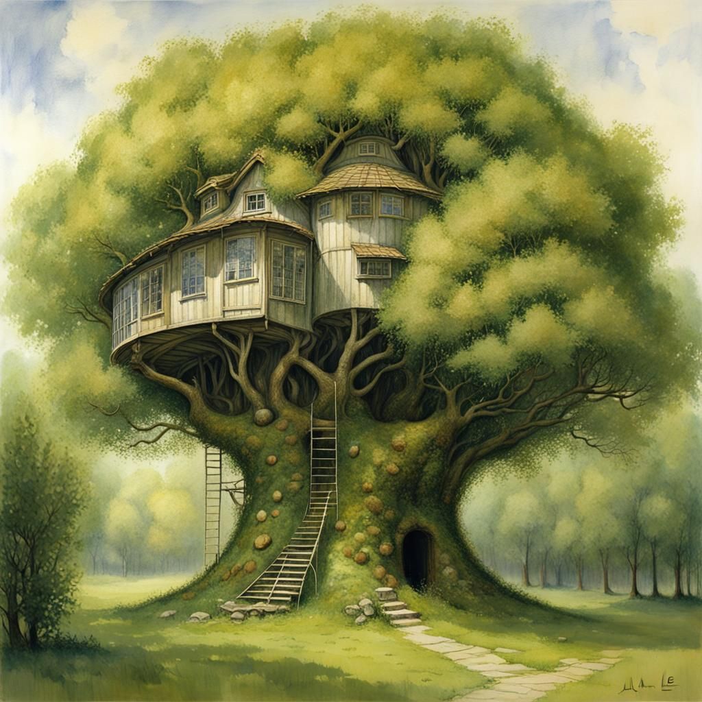 An organic tree-house #5 - AI Generated Artwork - NightCafe Creator