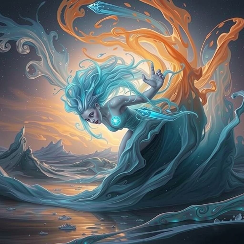 Digital Wind Elemental Dances in Stormy Weather - AI Art