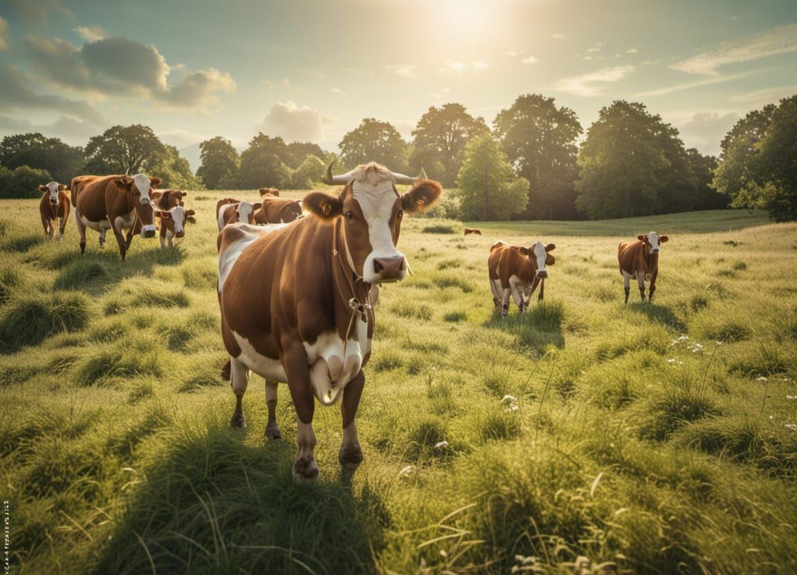 National Geographic photo of cows grazing in open field on a sunny day ...