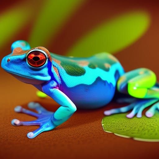 Neon Rendering Of A Peruvian Tree Frog - AI Generated Artwork ...
