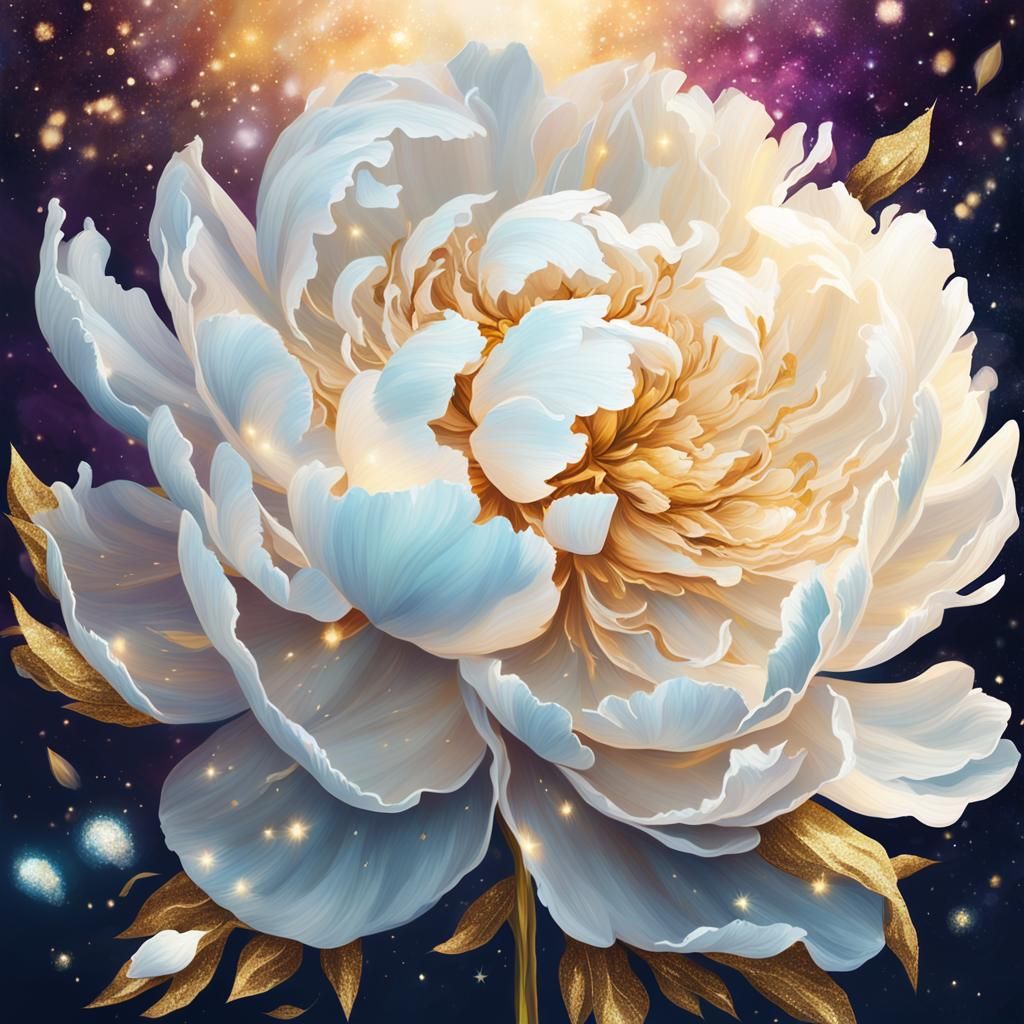 magic white peony - AI Generated Artwork - NightCafe Creator