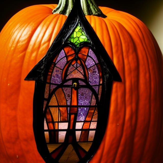 a highly detailed rendering of a *beautiful* gothic pumpkin made with ...