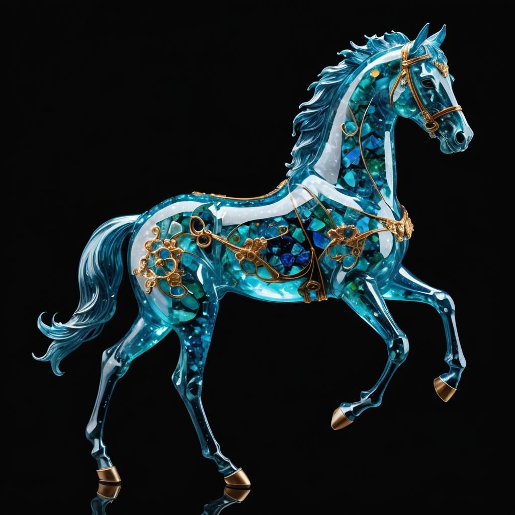 Pferde Glas Statue - AI Generated Artwork - NightCafe Creator