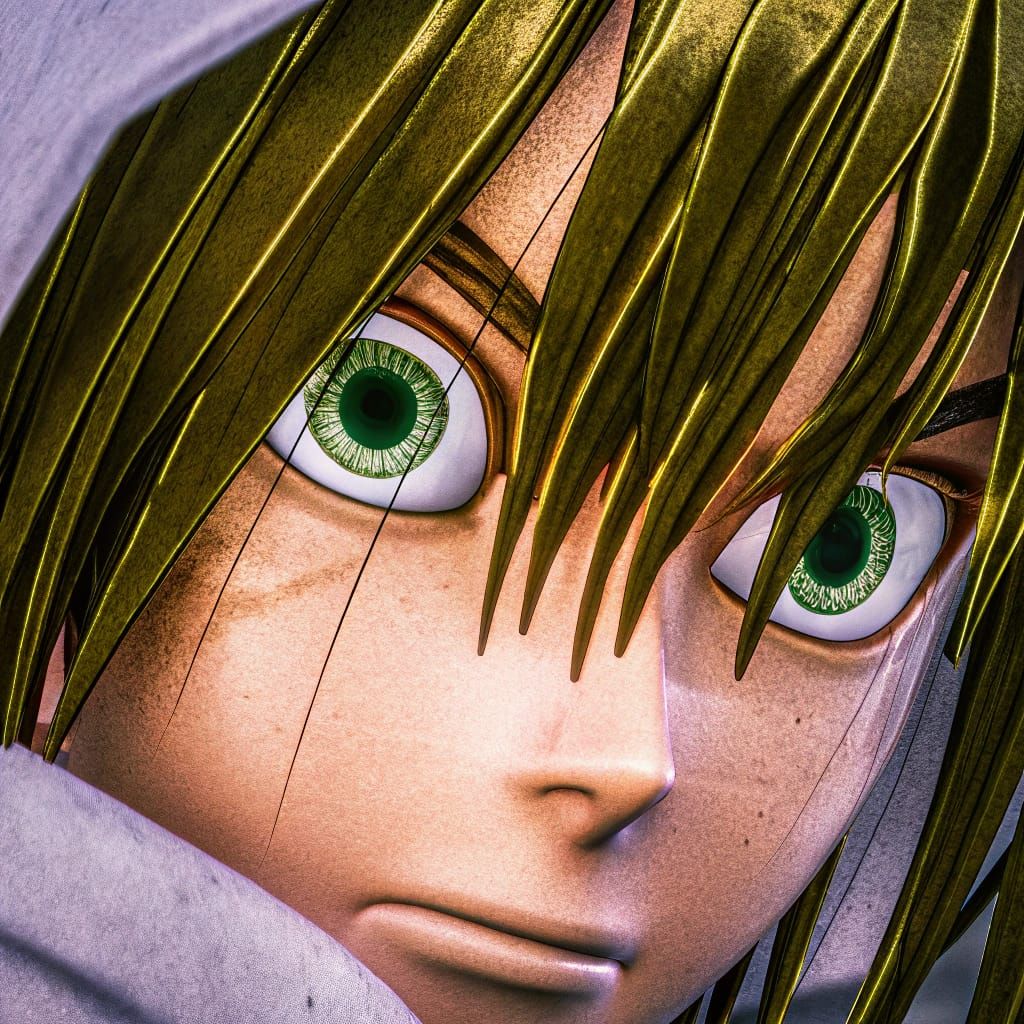 Anime-Inspired CGI Portrait with Hyperrealistic Gr... - AI Art