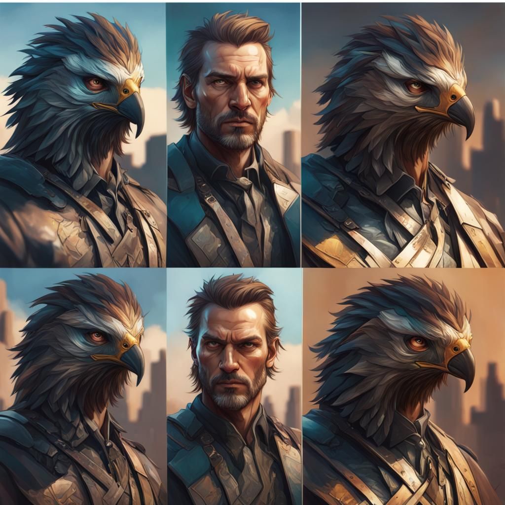 A person slowly transforms into a hawk - AI Generated Artwork ...