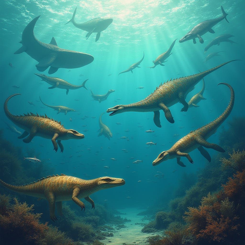 ancient creatures - Majestic Pre-Historic Sea Creatures in V...