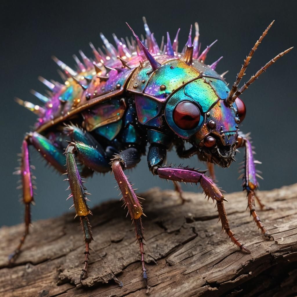 Spiky Iridescent Bug - AI Generated Artwork - NightCafe Creator