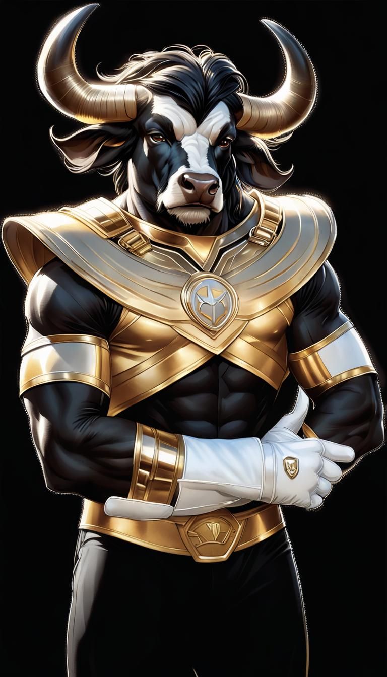 Gold Zeo Bull Ranger - AI Generated Artwork - NightCafe Creator