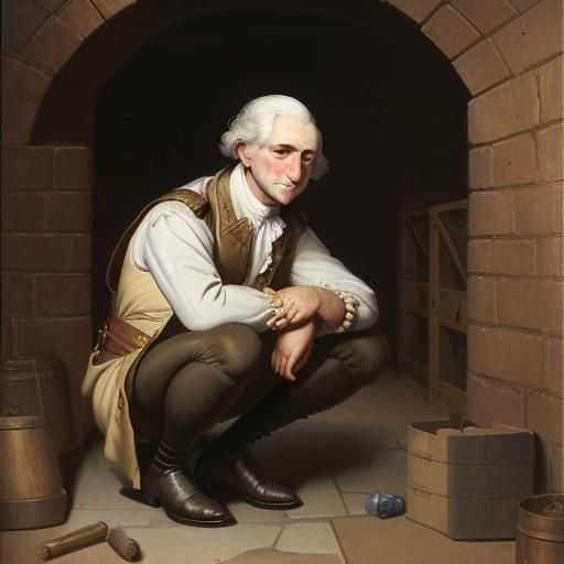 George Washington squatting in the cellar - AI Generated Artwork ...