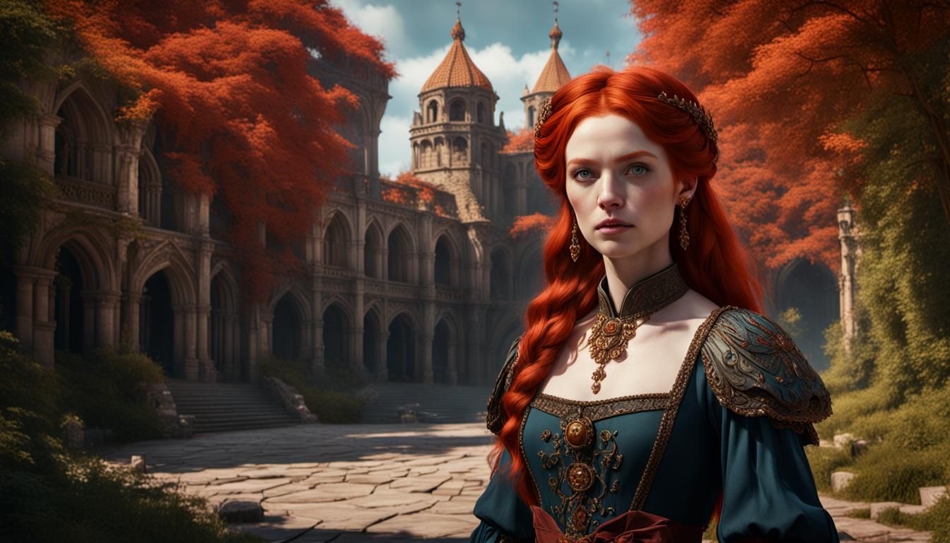 Redhead renaissance girl - AI Generated Artwork - NightCafe Creator