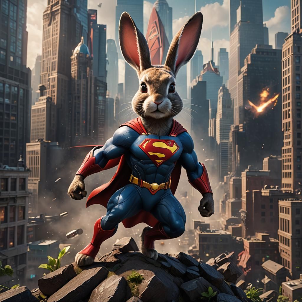Superhero bunny - AI Generated Artwork - NightCafe Creator