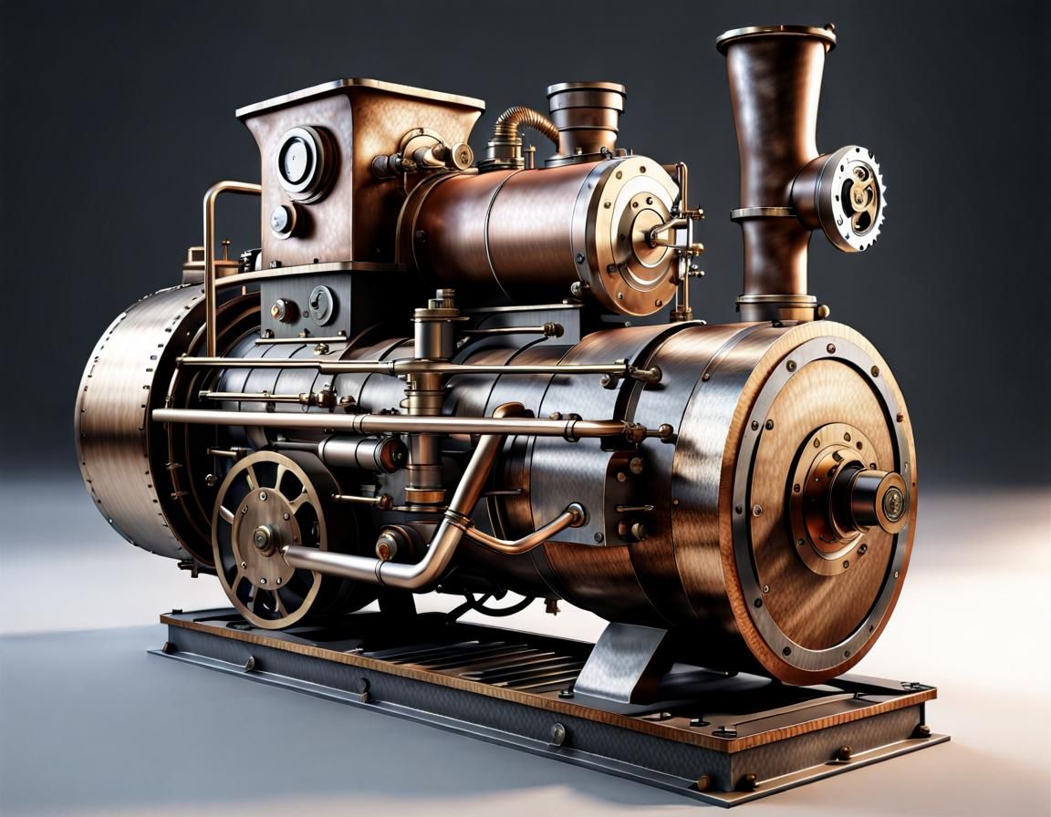 Photorealistic steam steampunk engine, the Original Industrial Edge ...