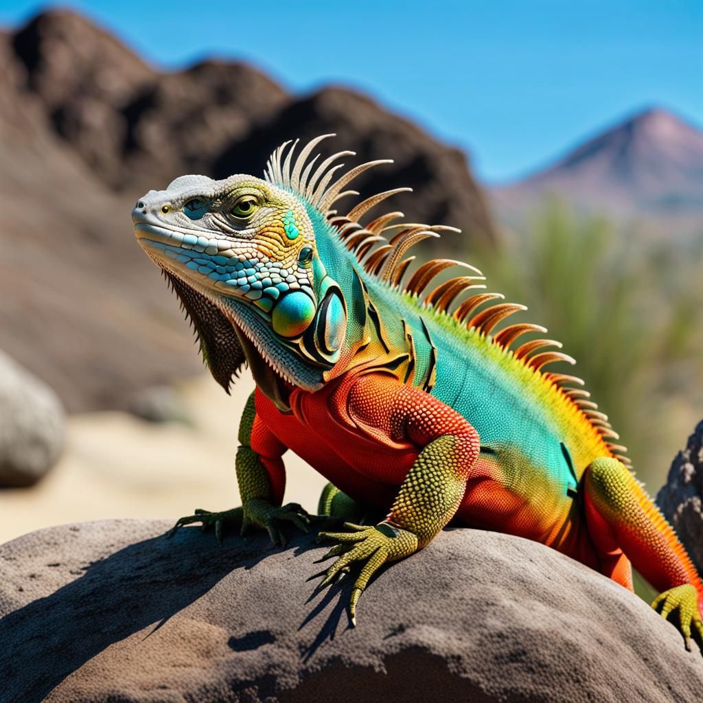 Colorful Iguana - AI Generated Artwork - NightCafe Creator